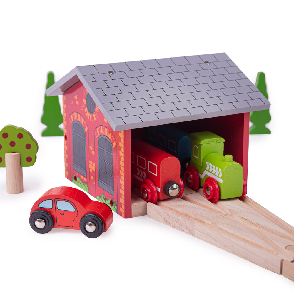 Double Engine Shed | Wooden Train Accessories | Bigjigs Rail ...