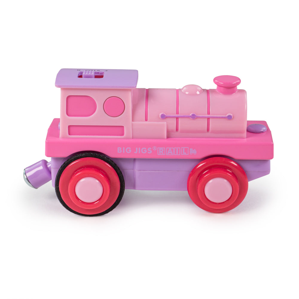 Pink Powerful Loco (Battery Operated Engine) | Wooden Railway | Bigjigs ...