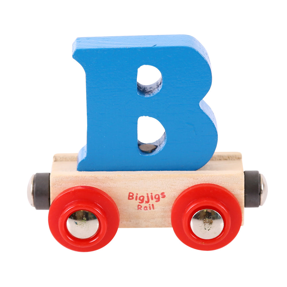Personalised Wood Rail Name Letters & Numbers | Blue Letter B | Bigjigs ...