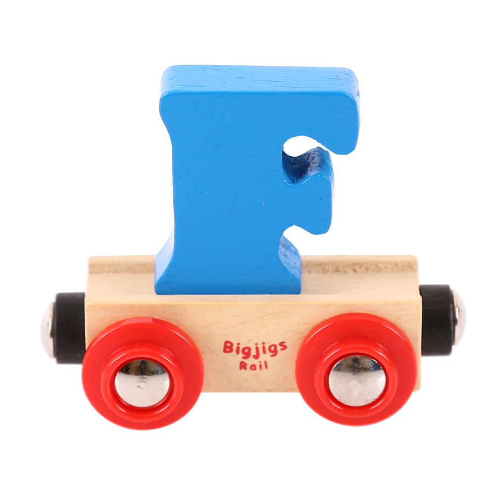 Personalised Wood Rail Name Letters & Numbers | Blue Letter F | Bigjigs ...